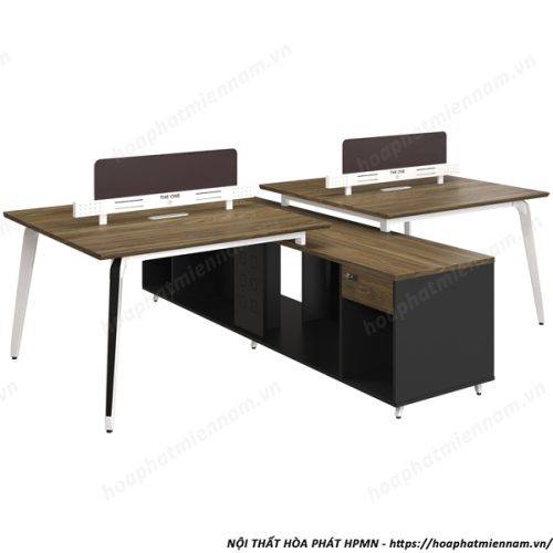5 Bàn làm việc chữ thập cho 4 người kèm tủ và vách ngăn giá rẻ của Hòa Phát được yêu thích hiện ...